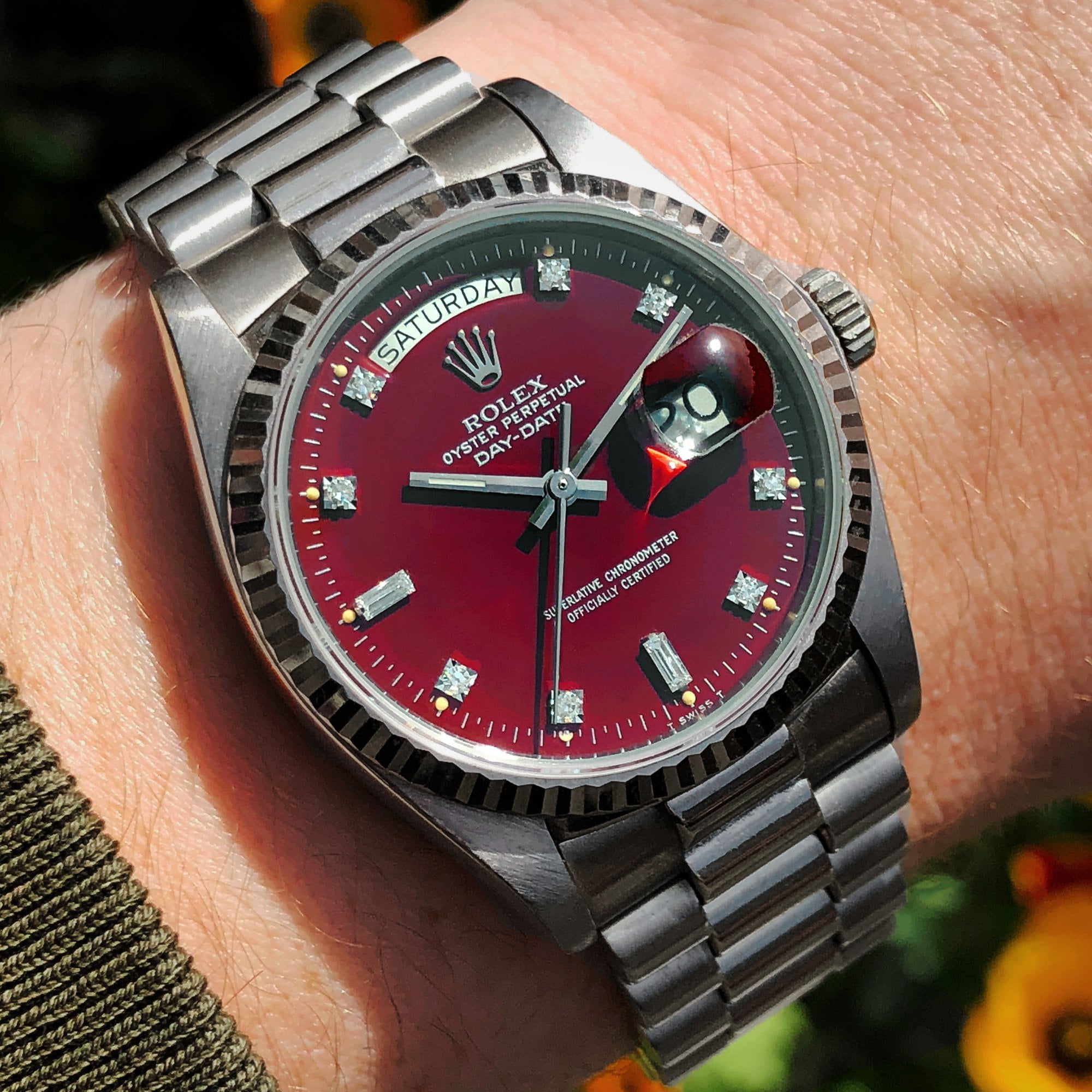 Rolex Day Date 18039 Stella Oxblood AMSTERDAM VINTAGE WATCHES Rolex Day Date 18039 Stella Oxblood AMSTERDAM VINTAGE WATCHES