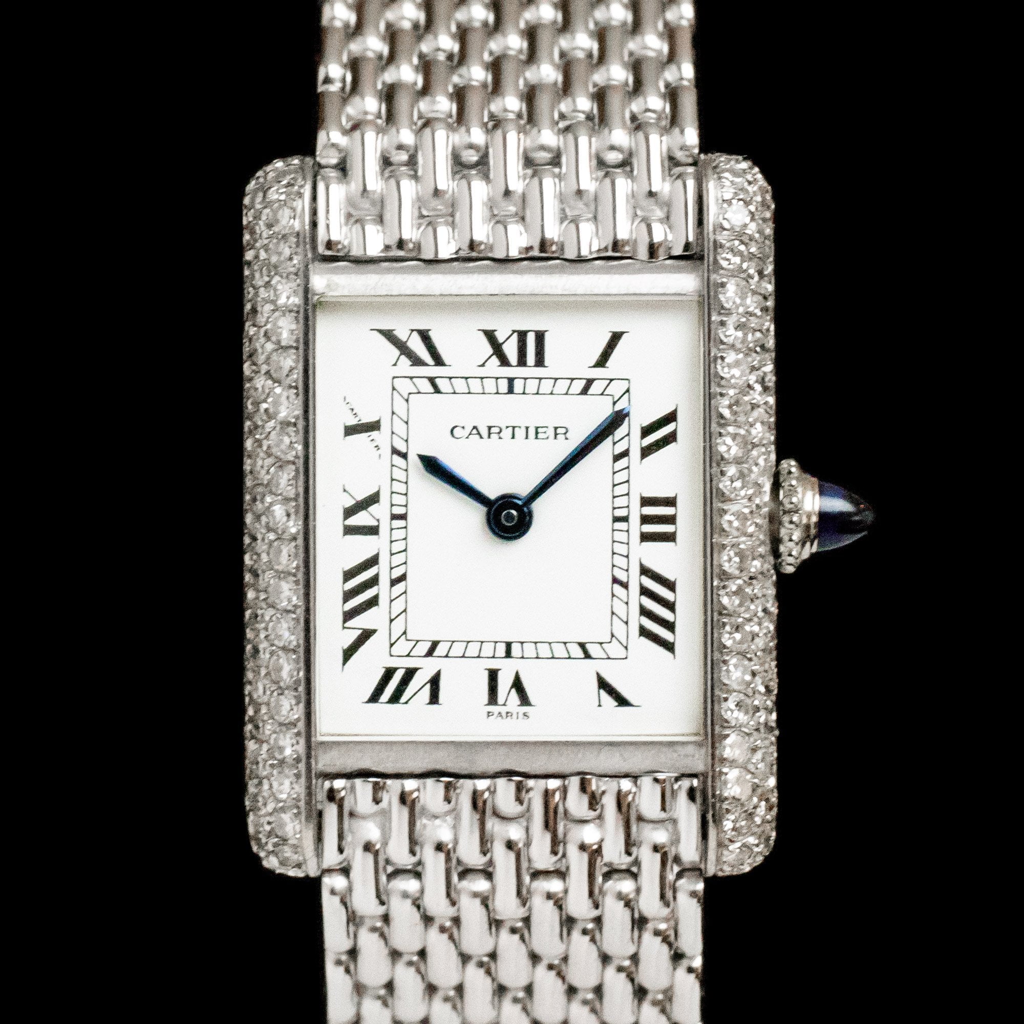 Cartier Tank Louis Paris 'Factory Diamond Set' - AMSTERDAM VINTAGE WATCHES