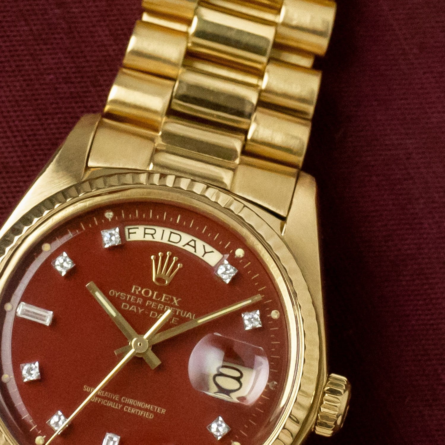 Rolex Day-Date 1803 'Oxblood Stella' - AMSTERDAM VINTAGE WATCHES