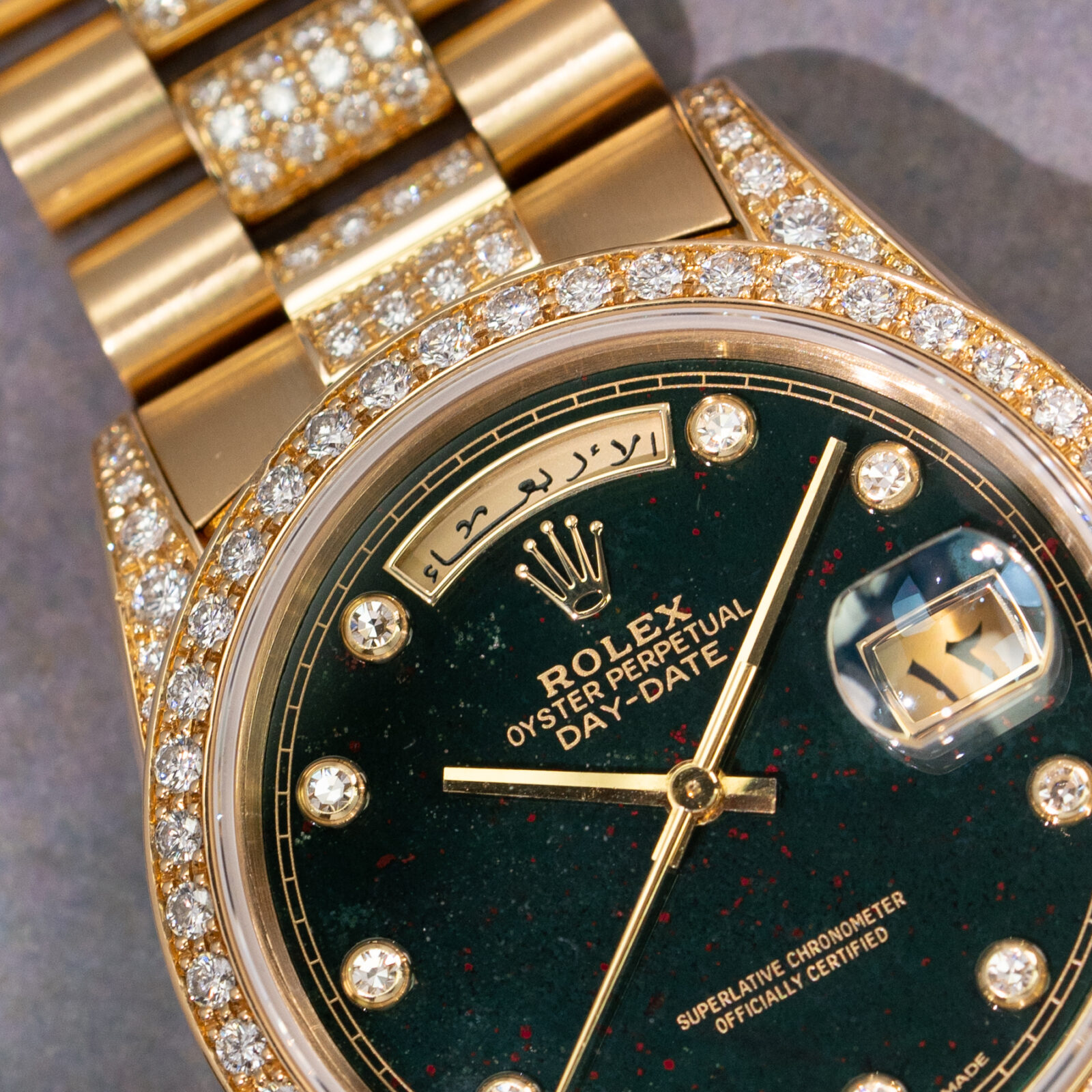 Rolex Day-Date 18388 'Bloodstone Pinball' - Amsterdam Vintage Watches