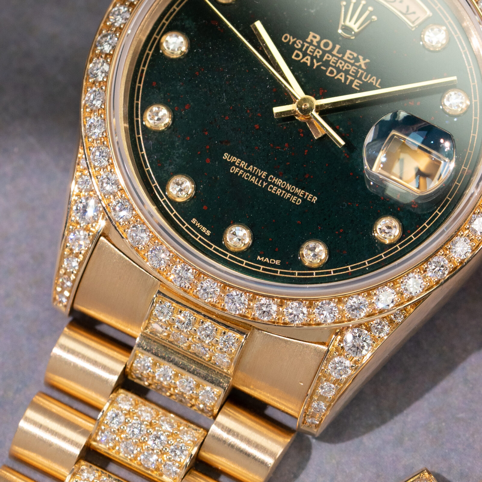 Rolex Day-Date 18388 'Bloodstone Pinball' - Amsterdam Vintage Watches