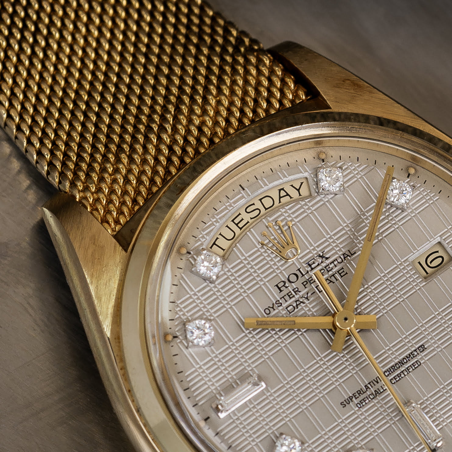 Rolex Day-Date 1802 'Geometric Guilloche' - Amsterdam Vintage Watches