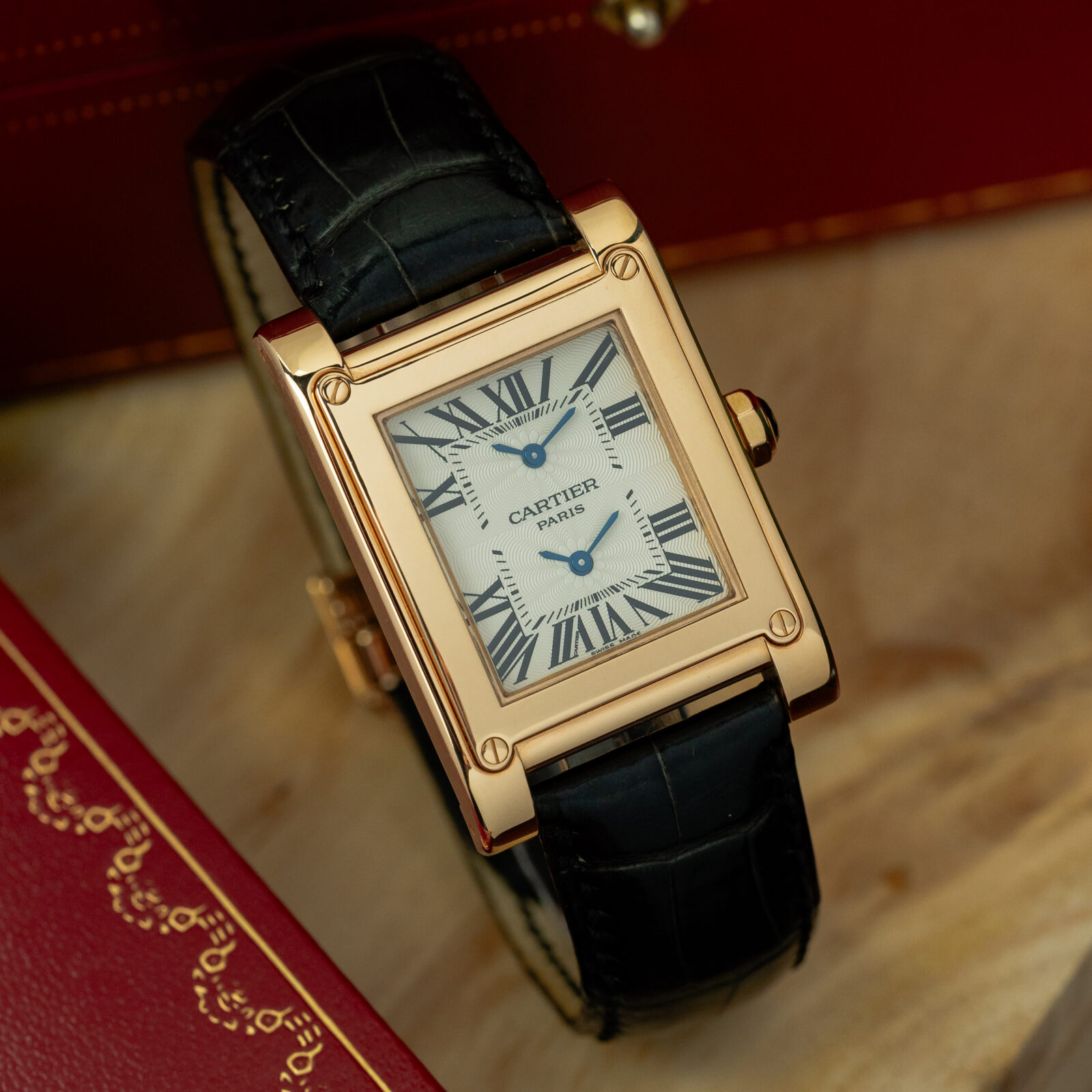 Cartier Tank A Vis Dual Time 2594 - Amsterdam Vintage Watches