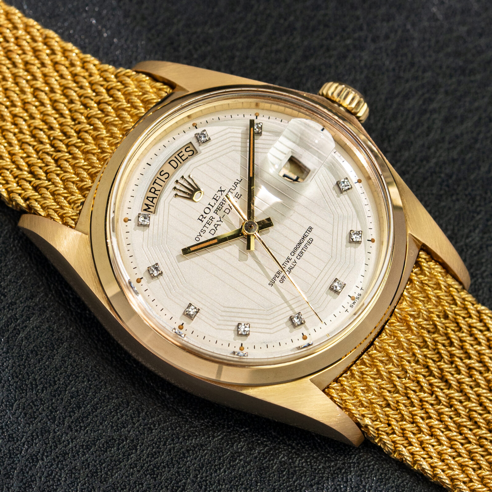 Rolex Day-Date 1802 'Geometric guilloche' - Amsterdam Vintage Watches