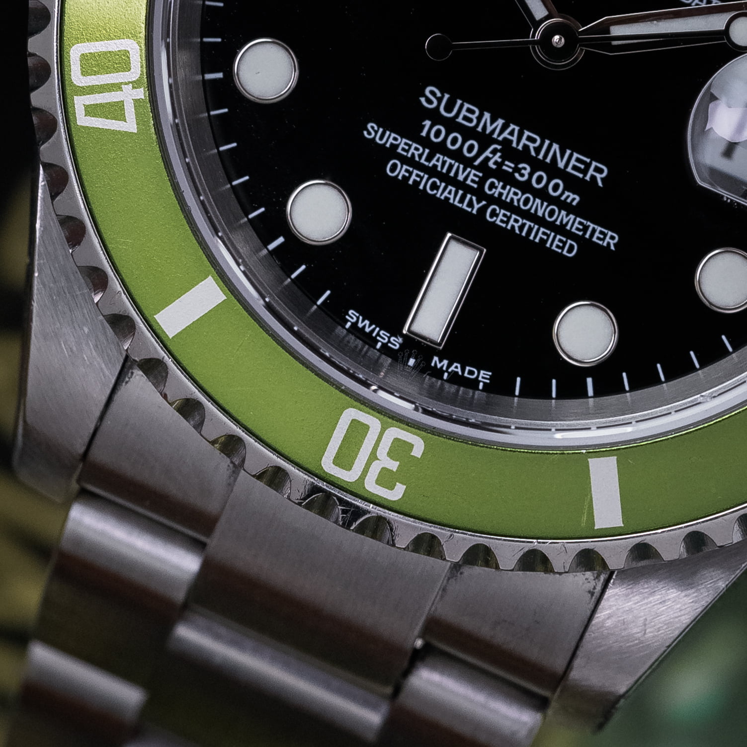 Rolex Submariner 16610LV 'Flat Four Kermit MK1' - Amsterdam Vintage Watches