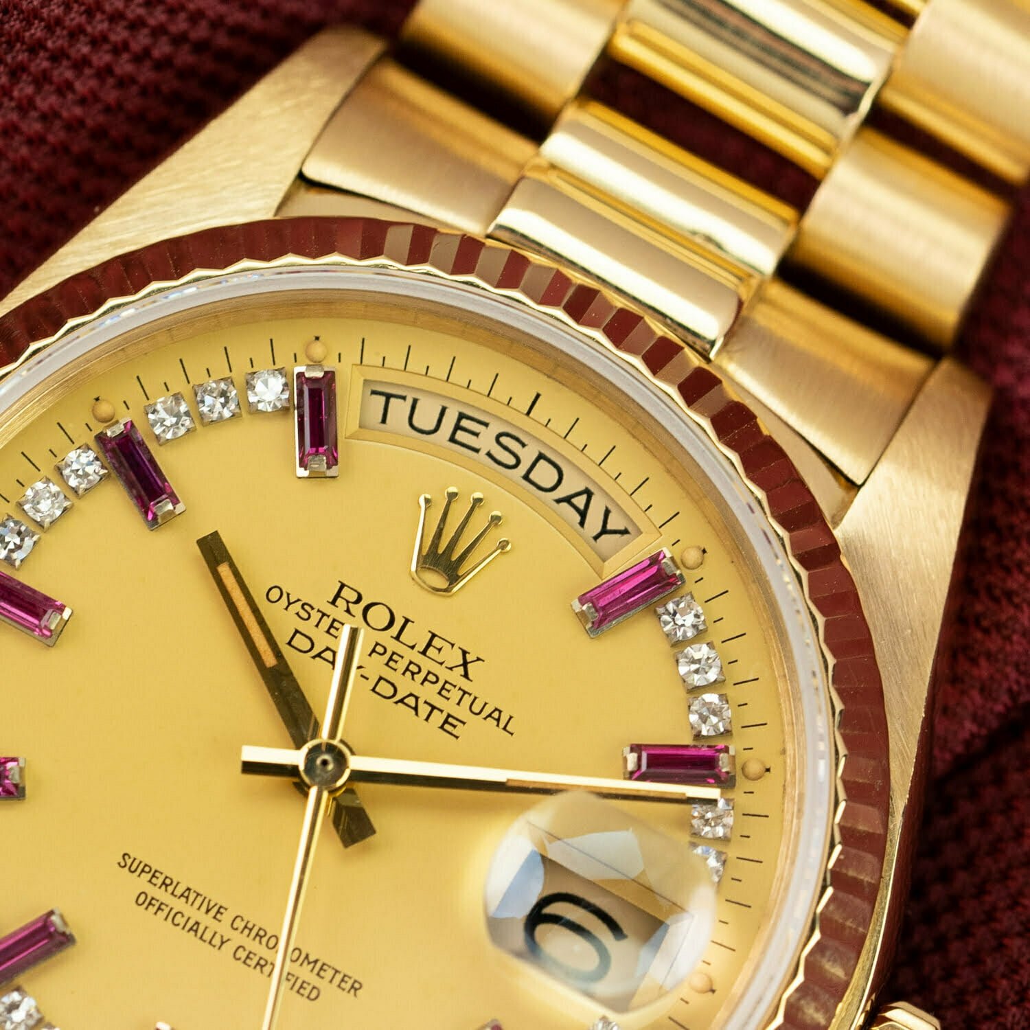 Rolex Day-Date 18038 'Ruby Baguette' - Amsterdam Vintage Watches