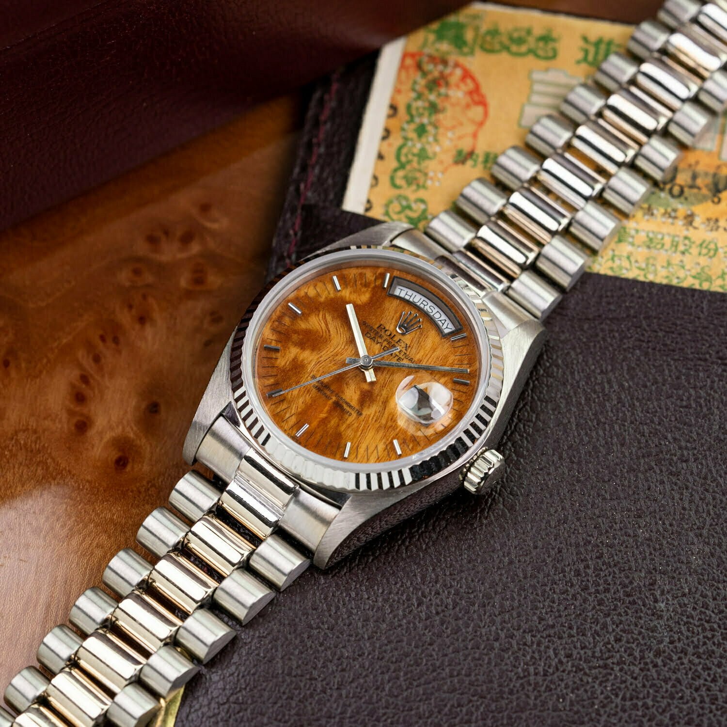 Rolex Day-Date 18039 'Wood Dial' - Amsterdam Vintage Watches